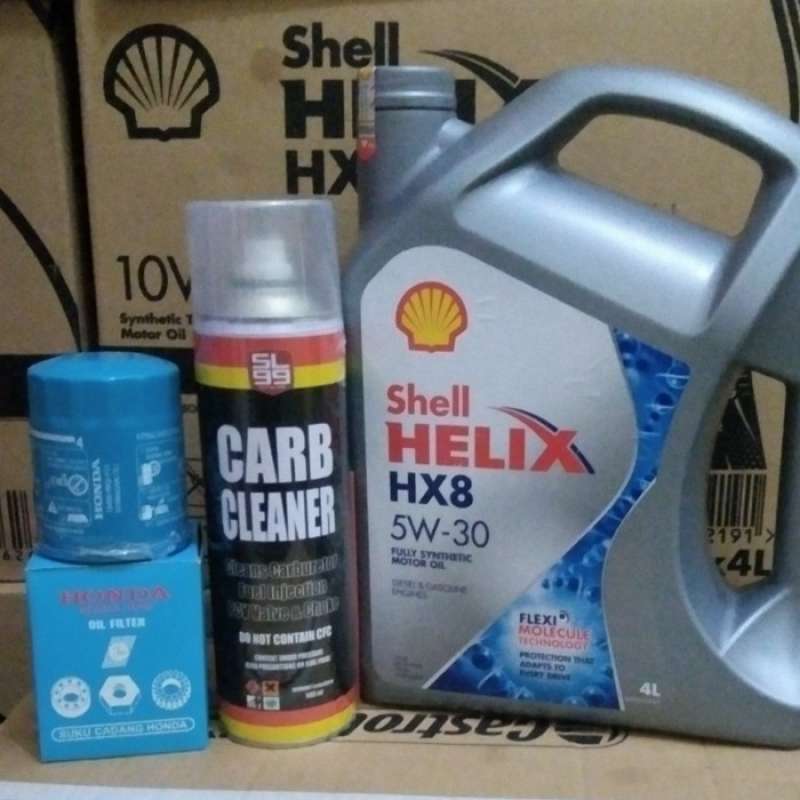 Promo RECOMMENDED Shell Helix HX8 5W-30 Paket Carburator Claener500ml ...