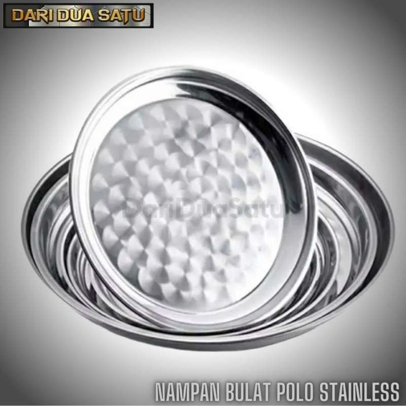 Jual Nampan Baki Bulat Stainless Polo 30 cm 40 cm di Seller DariDuaSatu ...