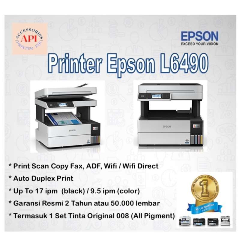 Jual Printer Epson L6490 L 6490 Print Scan Copy Fax Wi-fi Duplex With ...