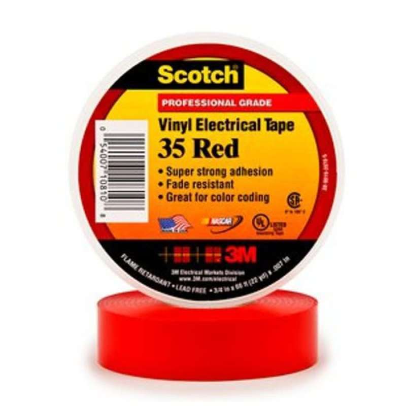 Jual Baru Scotch 35 Vinyl Electrical Tape - Isolasi Listrik 3M - Merah ...