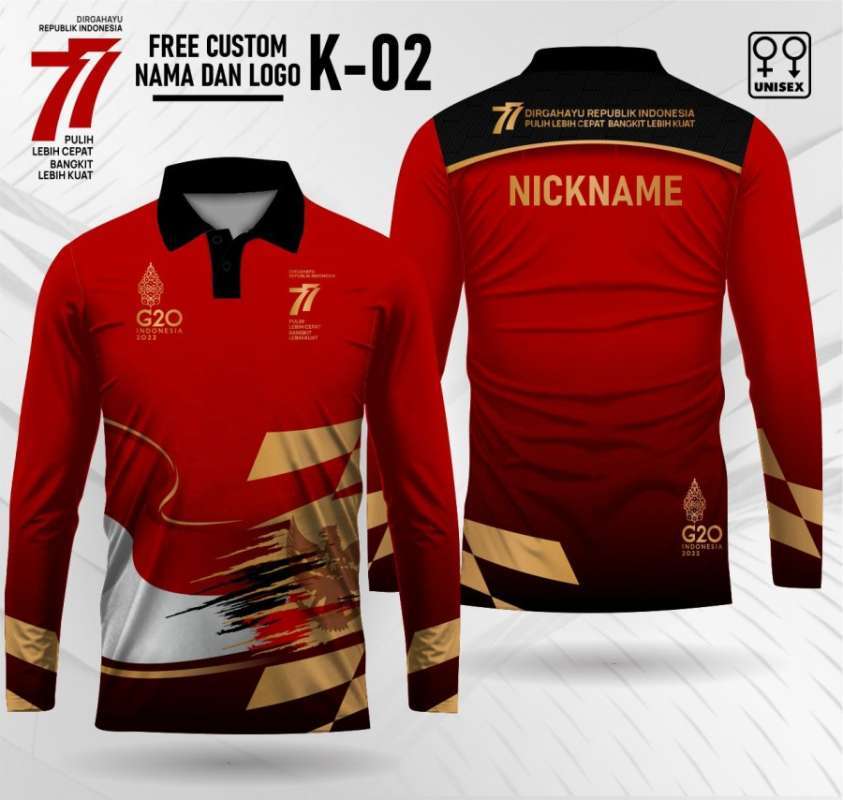 Promo Kaos Polo Hut Kemerdekaan Ri Ke 77 2022 Baju 17an Lengan Panjang ...