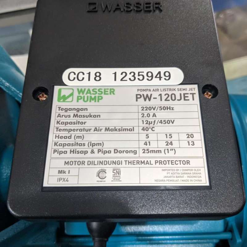 Jual Pompa Air Semi Jet Pump Wasser Pw120jet Di Seller Isquare ...