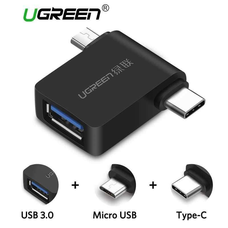 Jual UGREEN OTG Plug Micro USB + USB Type C for Smartphone - 30453 di ...