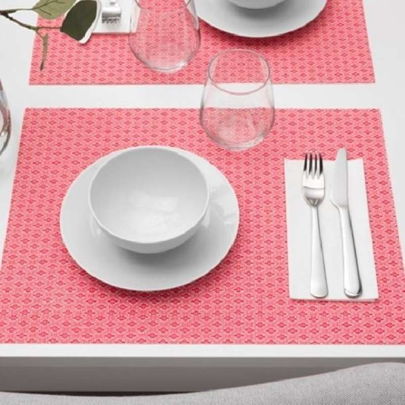 Jual Alas Piring Meja Makan Cantik Modern 45x33cm Original_Merah di ...