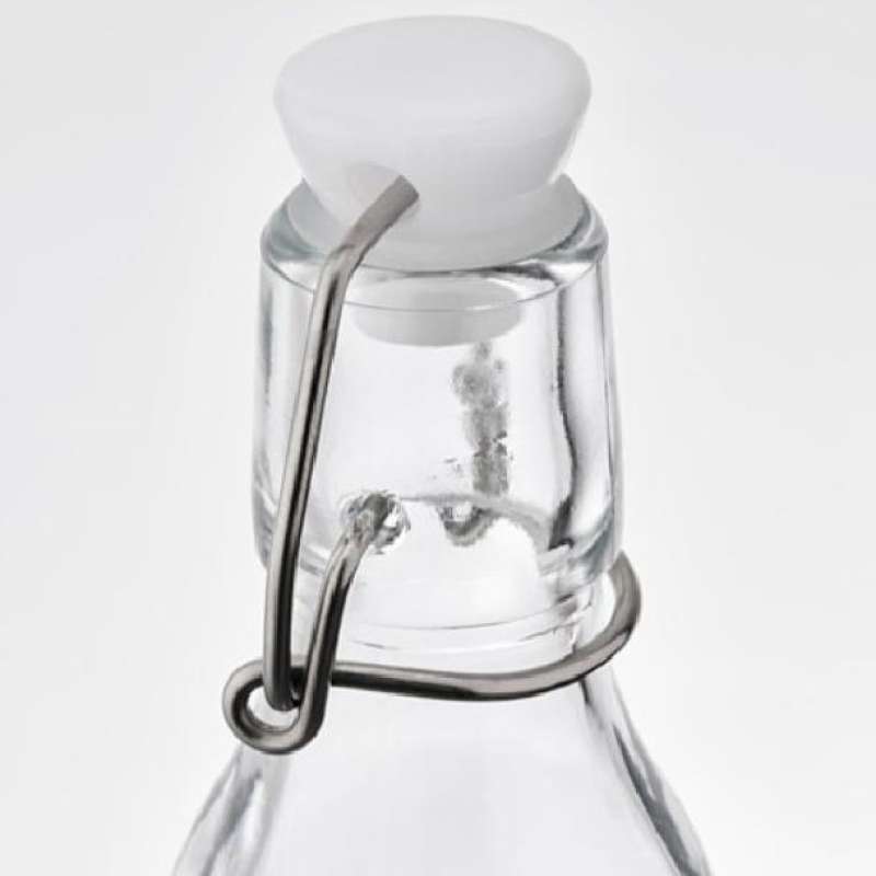 Jual 1set 3pcs Botol Minum Kaca Bening Penutup Kawat Besi Anti Tumpah ...