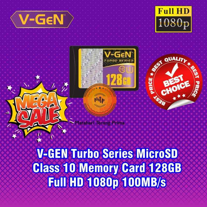 Jual V-gen Turbo Series Microsd Class 10 Memory Card 128gb Full Hd ...