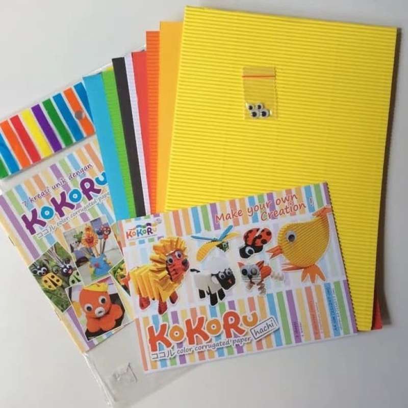 Jual Kertas gelombang ukuran A4 KoKoRu color corrugated paper isi 8 ...