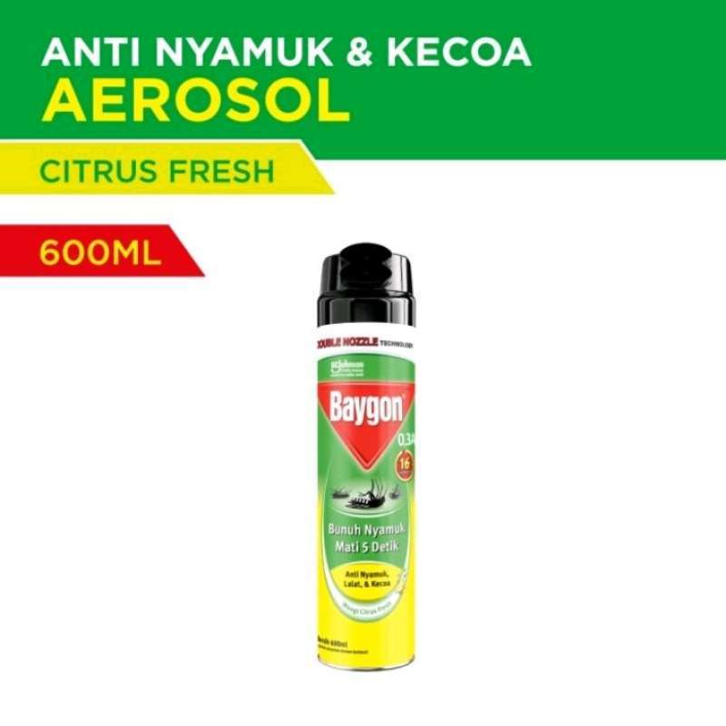 Jual Baygon Aerosol Double Nozzle Citrus Fresh 600 Ml Twinpack Di ...