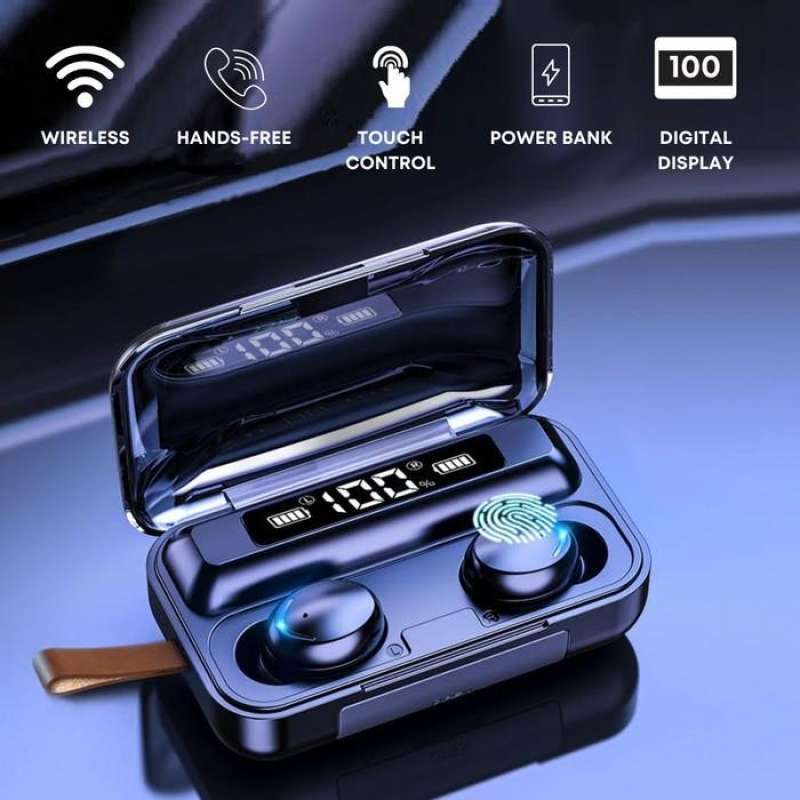 Jual NEW-TWS F9-5 Bluetooth Headset Wireless Touch Display di Seller ...