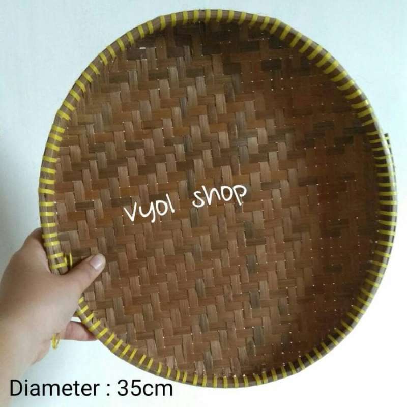 Jual Tampah bambu 35cm/Piring bambu/anyaman bambu/wadah bambu/piring ...