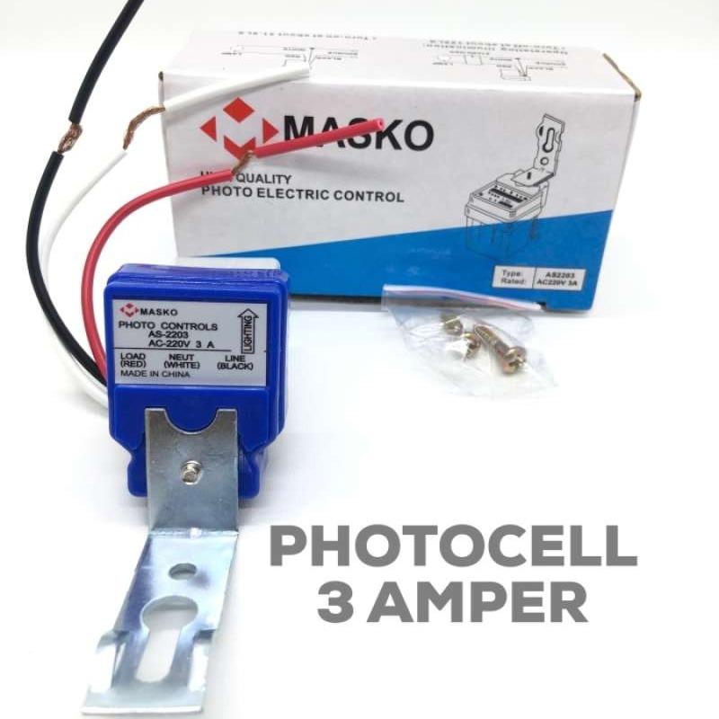 Jual Photocell Masko 3A 3 A Amper 220V Sensor Cahaya Photo Electric ...