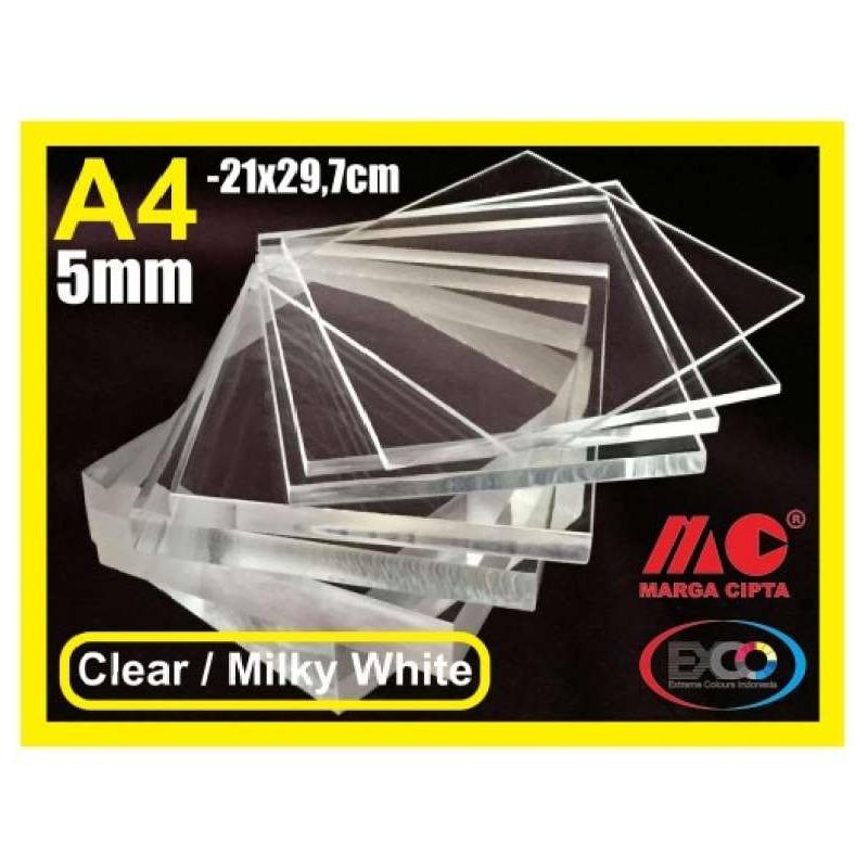 Jual Akrilik Lembaran 5Mm,Ukuran A4 (21X29,7Cm) Bening & Putih Susu di Seller TB Honey Makmur ...