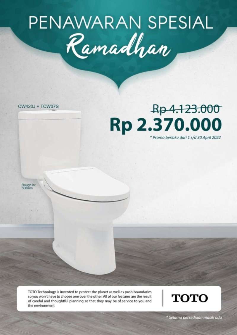 Jual Closet Toilet Toto - Cw420j + Tcw075 Di Seller Cahaya Abadi ...