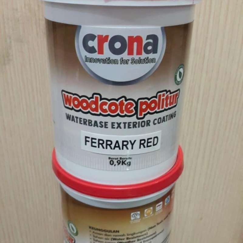Jual Wood Stain Atau Plitur Vernis Kayu FERRARY RED Crona di Seller ...