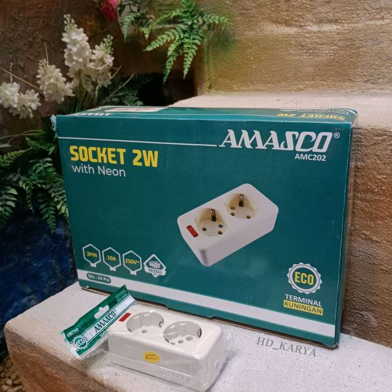 Jual stop kontak 2 lubang _ Amasco di Seller HD_KARYA - Marga Sari ...