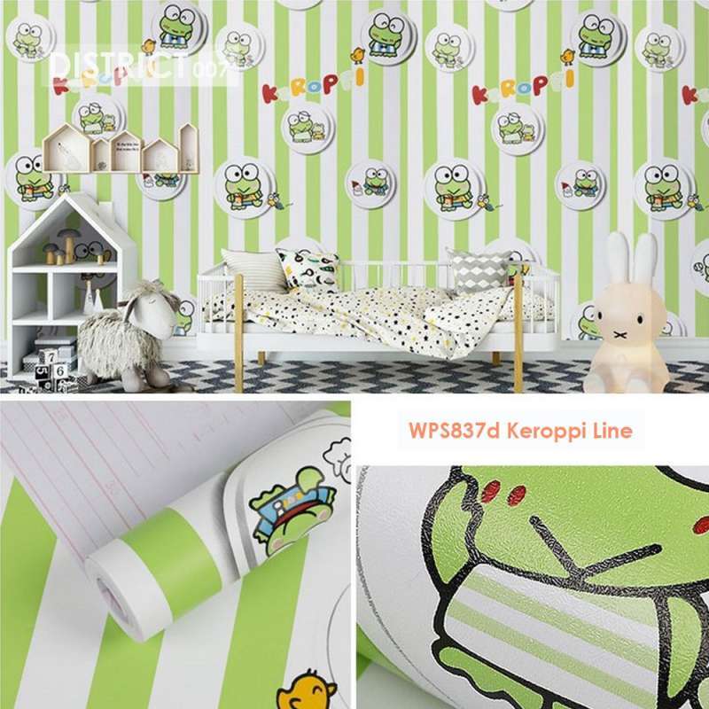 Promo Wallpaper Sticker Kamar Anak Karakter Kartun Katak STRIPE ...
