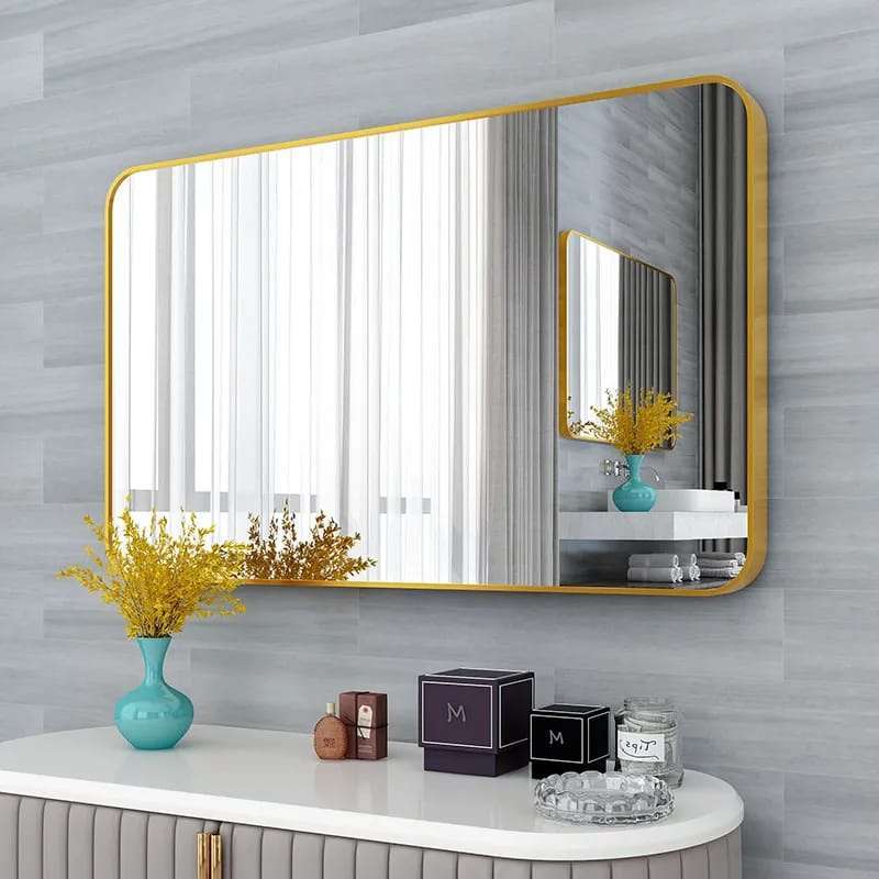 Jual Cermin Tembok 40 X 60 Cm Tanpa Rak Bawah Aluminium Gold / Cermin ...