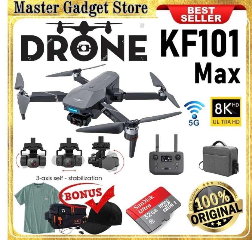 Jual Drone KF101 Max 4K Powerful Brushless GPS 5G Wifi FPV 3Axis EIS ...
