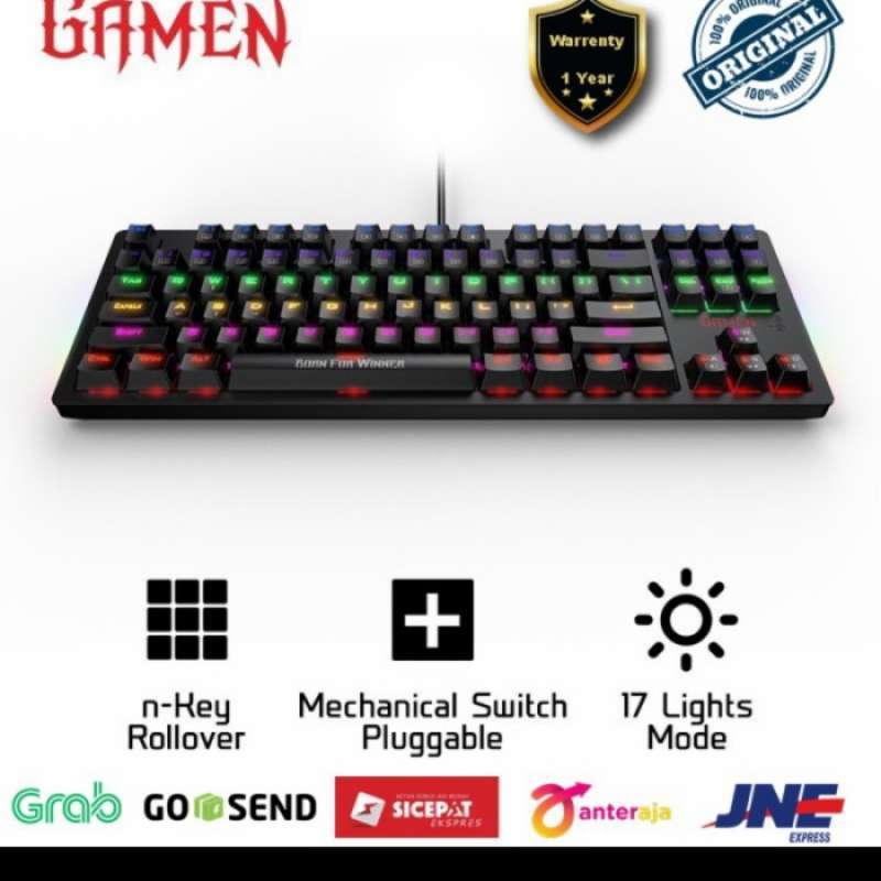 Jual GAMEN Titan II Mechanical Pluggable Switch Blue Gaming Keyboard di ...