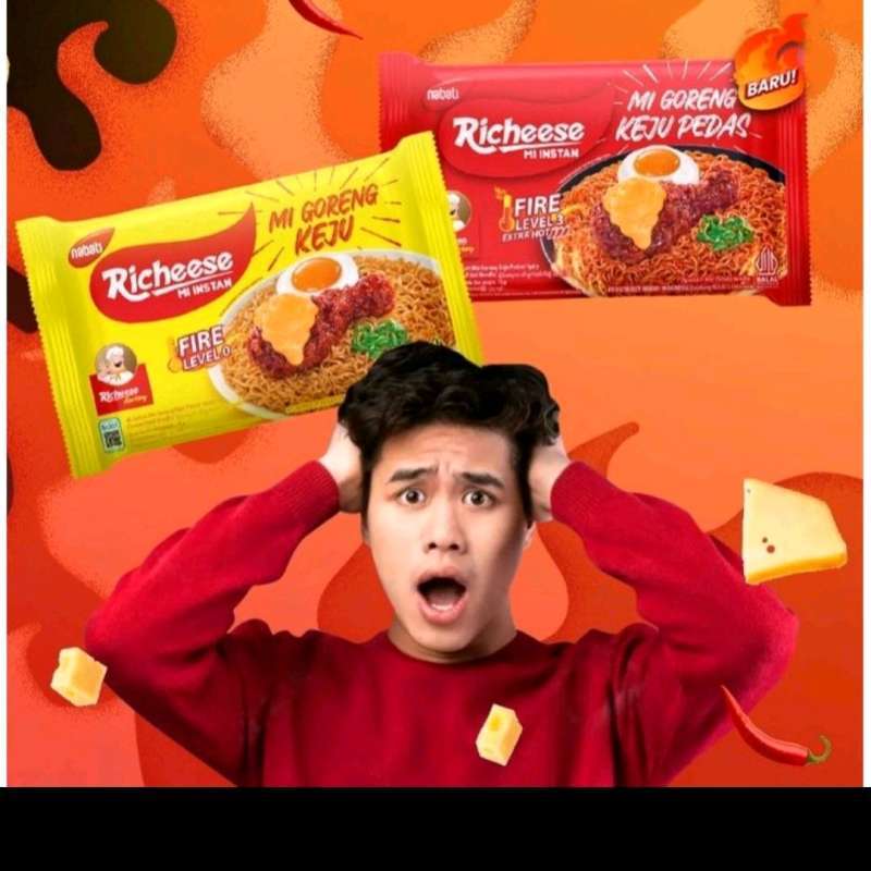 Promo Paket Komplit Richeese Mi Goreng Keju Lv 0 + Lv 3 + Lv 5 + Mi ...