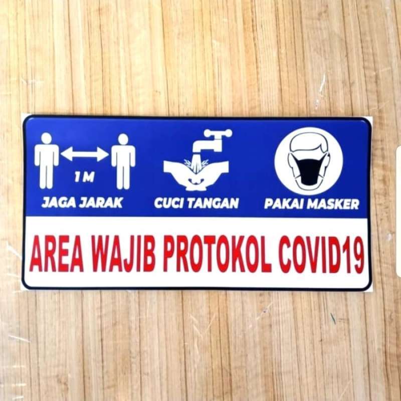 Jual Sign Sticker K3 Rambu Safety Area Protokol Covid 19 Ukuran 20X40Cm ...