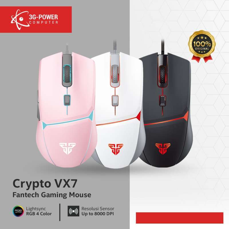 Promo Fantech Crypto Vx7 Mouse Gaming Macro Diskon 41% Di Seller Kla ...