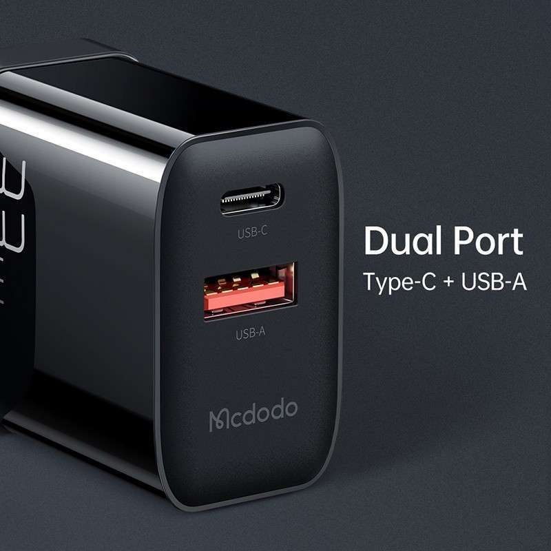Promo Mcdodo Charger Adaptor 33w Dual Port Usb + Type C Fast Charge Ch ...