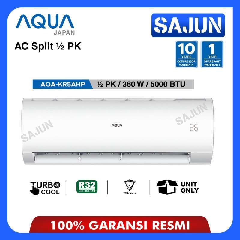 Jual Aqua Ac Split 1/2 Pk Aqa-kr5ahp Turbo Cool Ac 0.5pk Di Seller Sajun Electronic Official ...