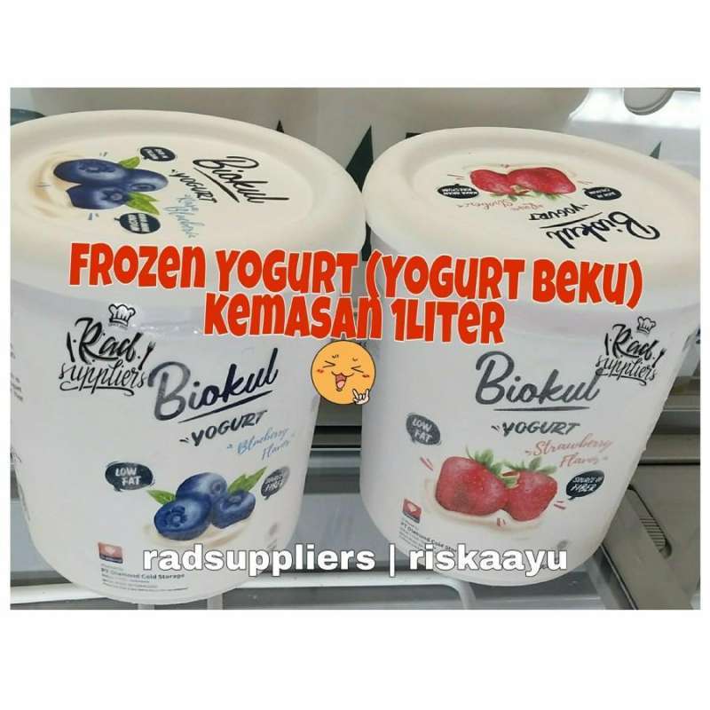 Jual Yogurt Beku / Frozen Yogurt, Kemasan 1liter, Rasa Strawberry ...
