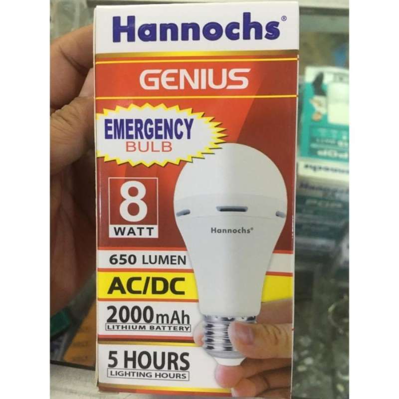 Jual Lampu AC/DC Emergency Hanoch Genius 8 Watt di Seller Toko Listrik ...