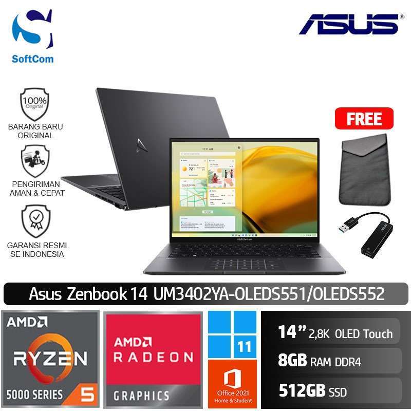 Promo Asus Zenbook 14 Um3402ya Oleds551 Oleds552 Notebook [amd Ryzen 5 ...