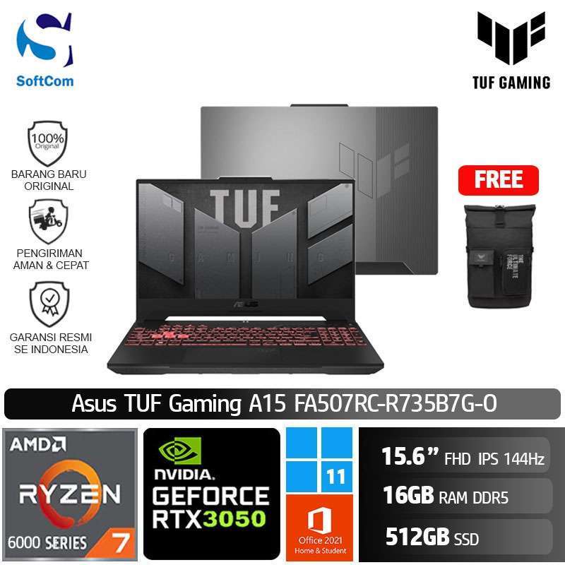 Promo Asus Tuf A15 Fa507rc R735b7g Laptop Gaming [amd Ryzen 7-6800h ...