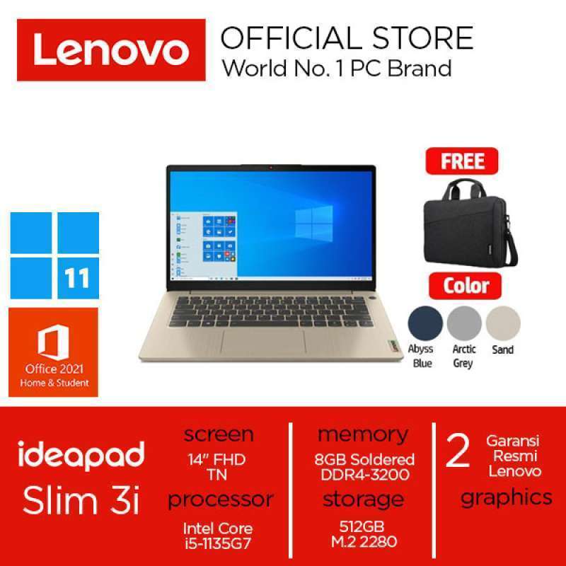 Jual Lenovo Ideapad Slim 3i 14itl6 D3id D4id D5id Notebook Core I5 1135g7 8gb 512gb Ssd 14 Win