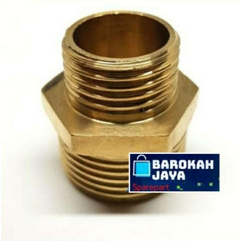 Jual Indogo Dobel Nepel 1/2 x 3/4 DRAT LUAR kuningan - Double Nipple/Nepple di Seller barokah ...
