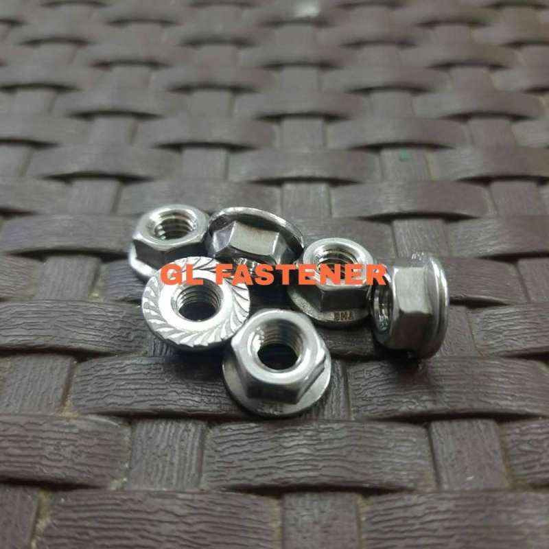 Jual Flange Nut M3 Stainless Steel 304 / Mur Flange / Sus 304 / Anti Karat Di Seller Gl Fastener ...