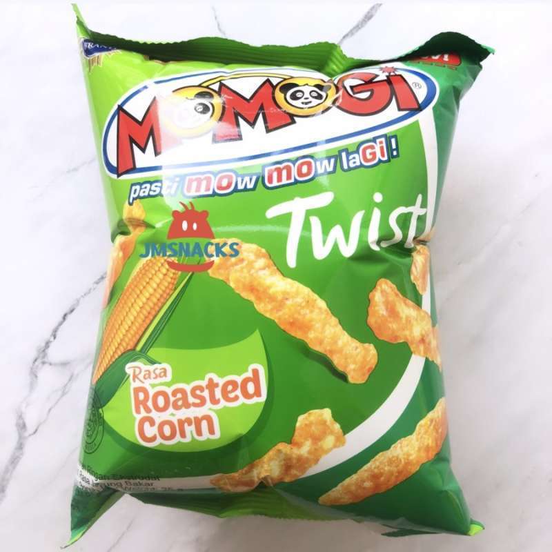 Promo Momogi Rasa Roasted Corn Twist [25 gr/60 pcs/1 karton] Diskon 5% ...