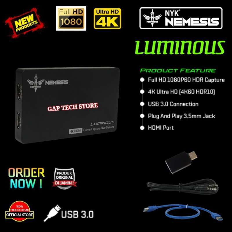 Jual NYK NEMESIS LUMINOUS 4K HDMI Game Capture Original di Seller ...