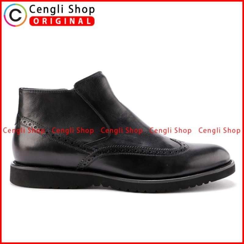 Jual Andrew Sepatu Boot Kulit Pria Original Terbaru Branded Hitam Anm94 ...