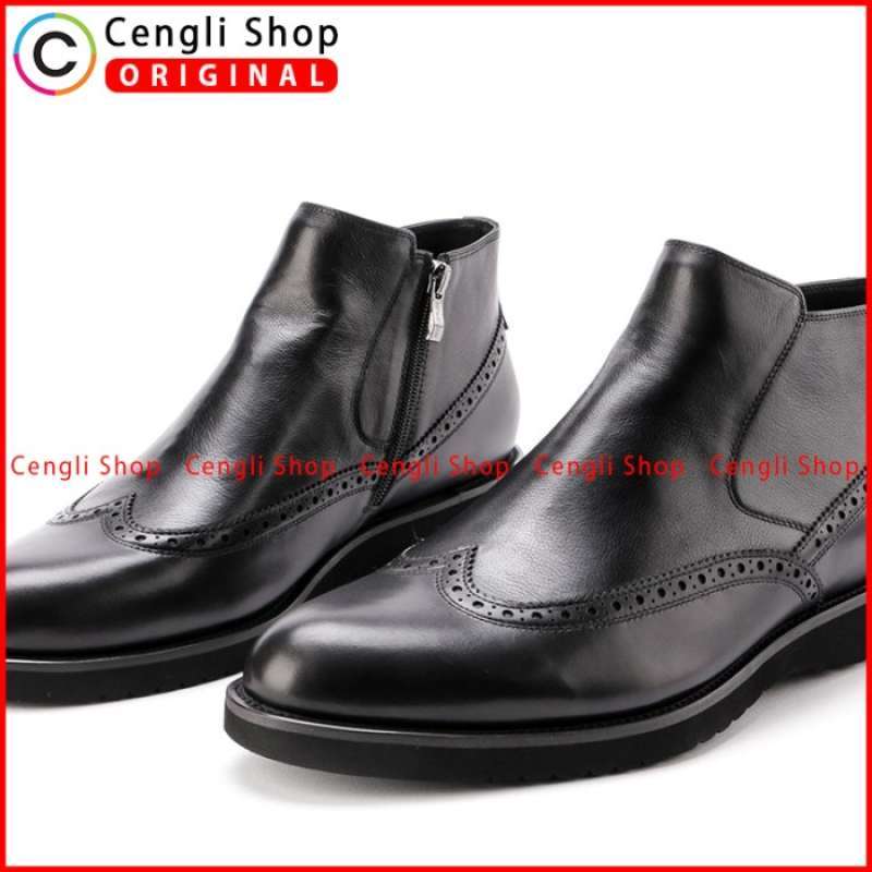 Jual Andrew Sepatu Boot Kulit Pria Original Terbaru Branded Hitam Anm94 ...