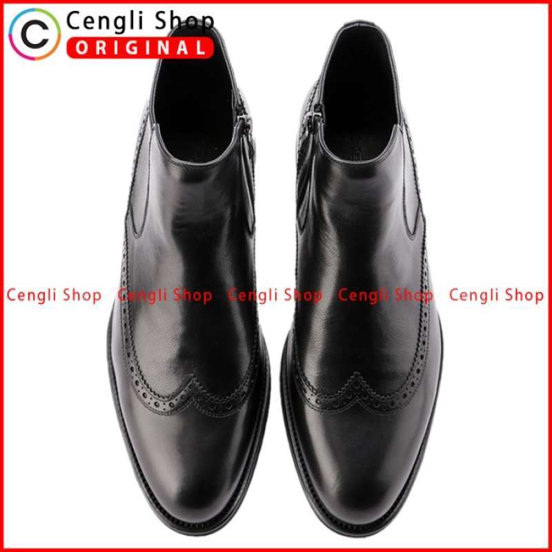 Jual Andrew Sepatu Boot Kulit Pria Original Terbaru Branded Hitam Anm94 ...