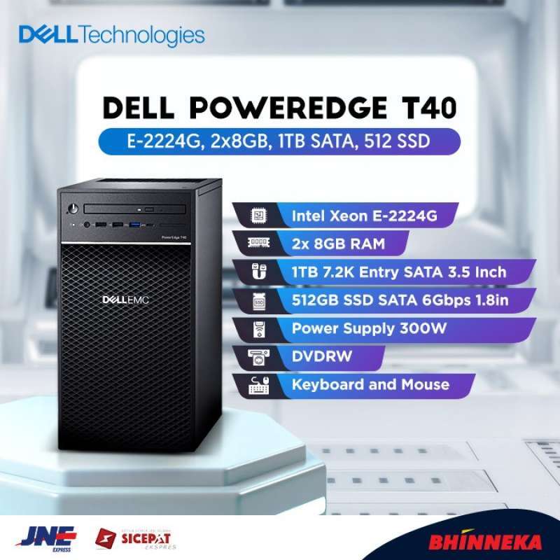 Jual DELL PowerEdge T40 (E-2224G, 2x8GB, 1TB SATA, 512 SSD) di Seller Cullen darrel - Pegadungan ...