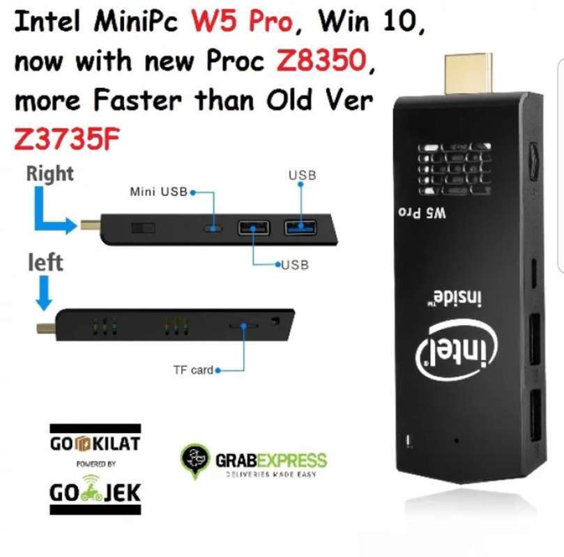 Jual Mini PC Stick ACEPC T5 / W5 Pro X5 Z8350 32GB Windows 10 Wifi USB ...