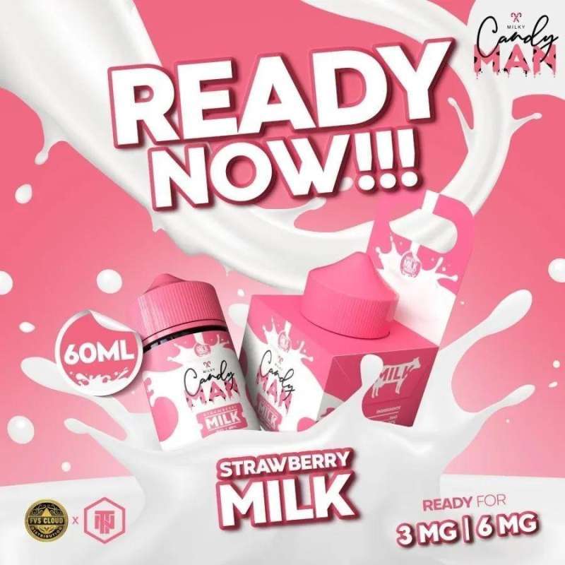 Jual CANDYMAN MILK STRAWBERRY RASA PERMEN SUSU 60ML di Seller ...