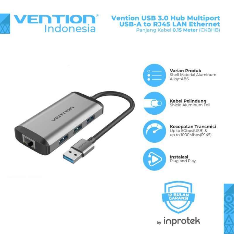 Promo Vention USB 3.0 Hub Multiport USB-A to RJ45 LAN Ethernet di ...