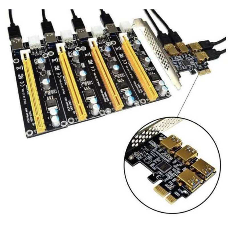 Jual Perlengkapan Mining / Pcie Pci-e Splitter 1 To 4 Gpu Mining 4 Usb ...