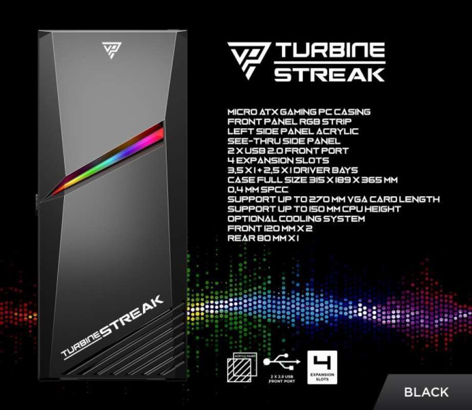 Jual Casing / Case Pc Gaming Turbine Streak Acrylic Varro Di Seller ...