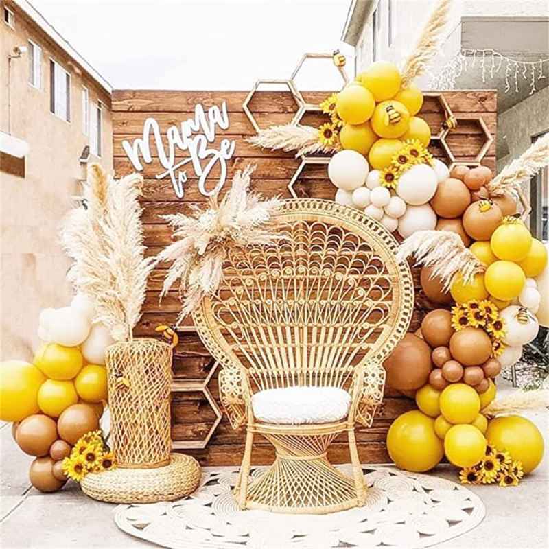 Jual 85 Buah Kit Lengkungan Untaian Balon Kuning Kopi Kulit Coklat ...