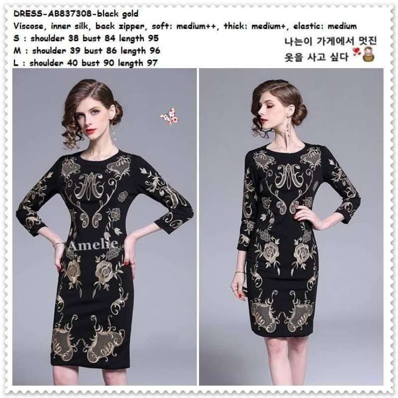 Jual Gaun Korea Black Gold Model Terbaru & Kekinian - Harga Diskon ...