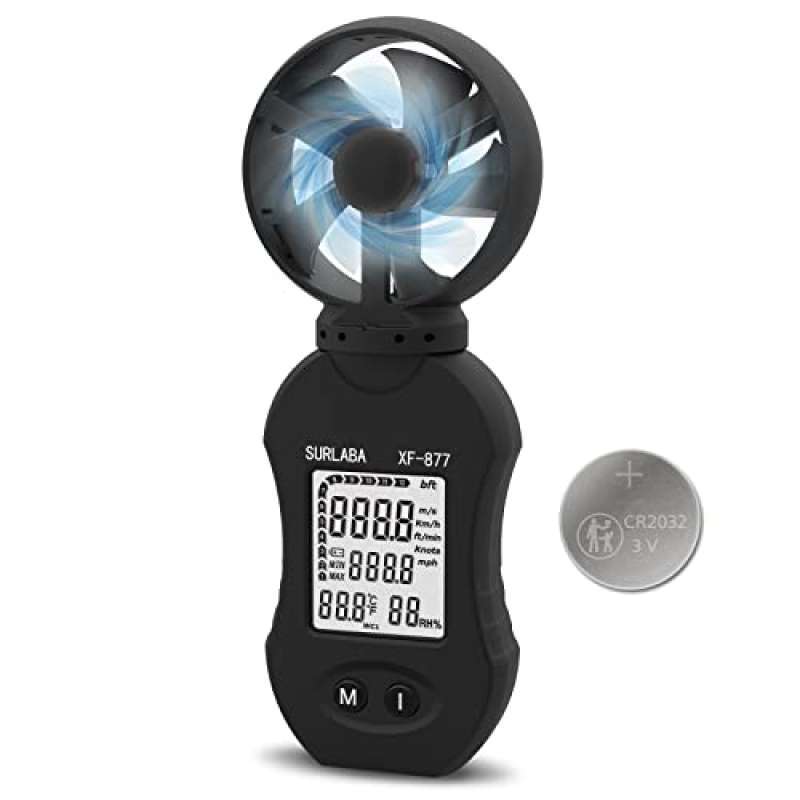 Promo Digital Anemometer Wind Speed Meter, Handheld Air Flow Gauge ...
