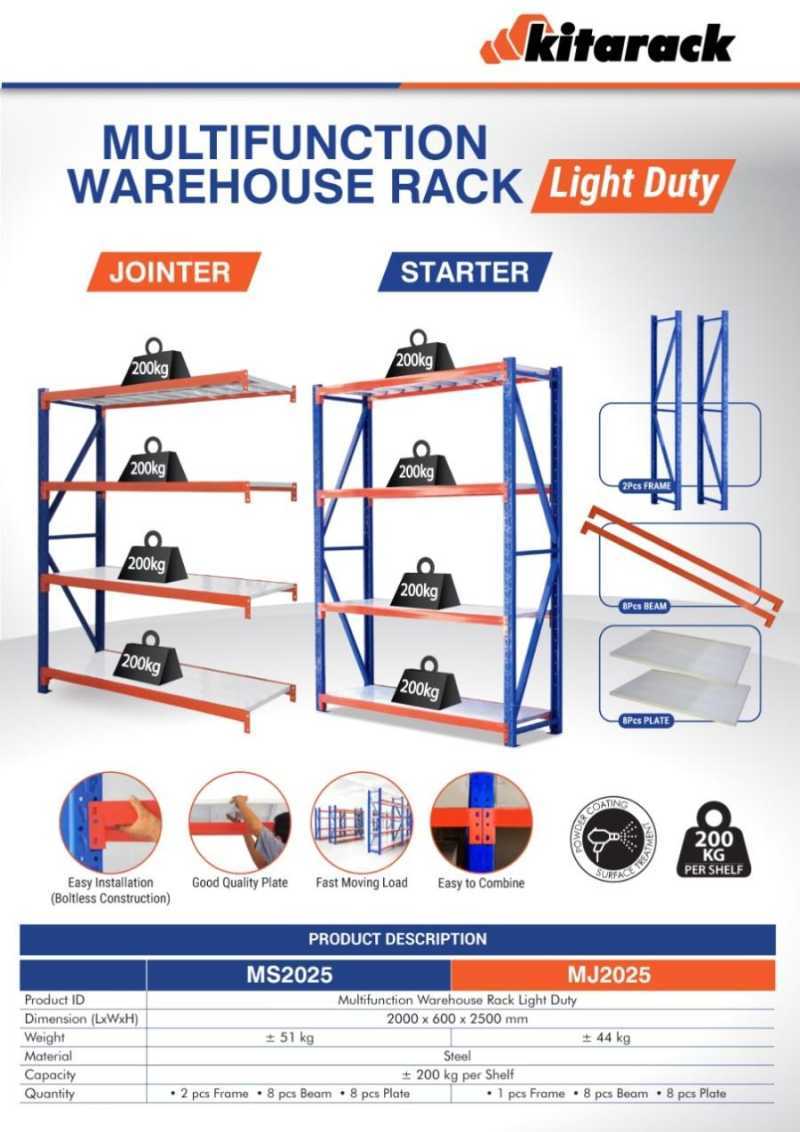 Jual Rak Gudang Starter 4 Susun 2.5 Meter Rack Sparepart Supermarket ...